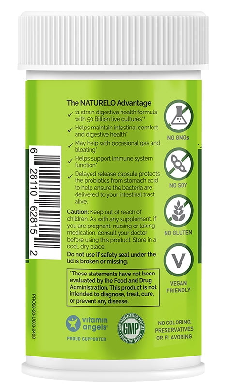 NATURELO 50 Billion CFU 11 Strains Probiotics - Immune Boost - 30 ...