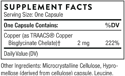 Thorne Copper Bisglycinate Supplement - 60 Capsules | Amerikasepetim