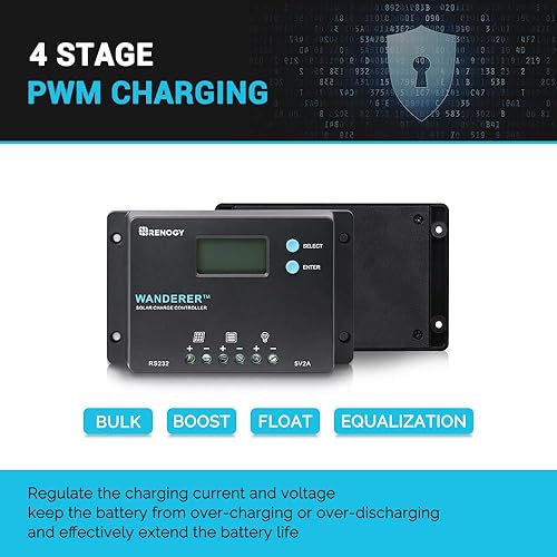 "Renogy 10A Solar Charge Controller for AGM, Gel, & Lithium Battery ...