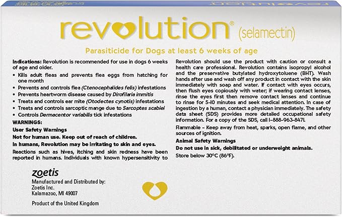 Revolution Topical Solution for Dogs, 5.1-10 lbs, (Purple Box), 12 Doses (12-mos. supply ...