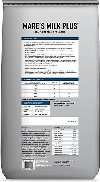 Buckeye Nutrition Mare's Milk Plus Milk Replacer Powder Horse ...