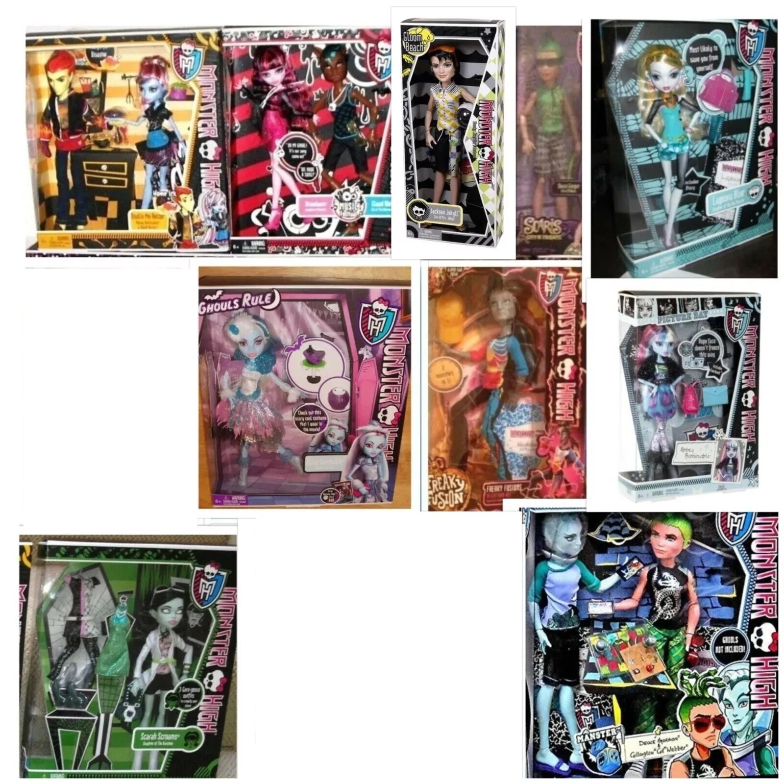 HUGE LOT OF 13 Dolls Lot Monster High Clawd Heath Gil Holt Deuce + MORE ...
