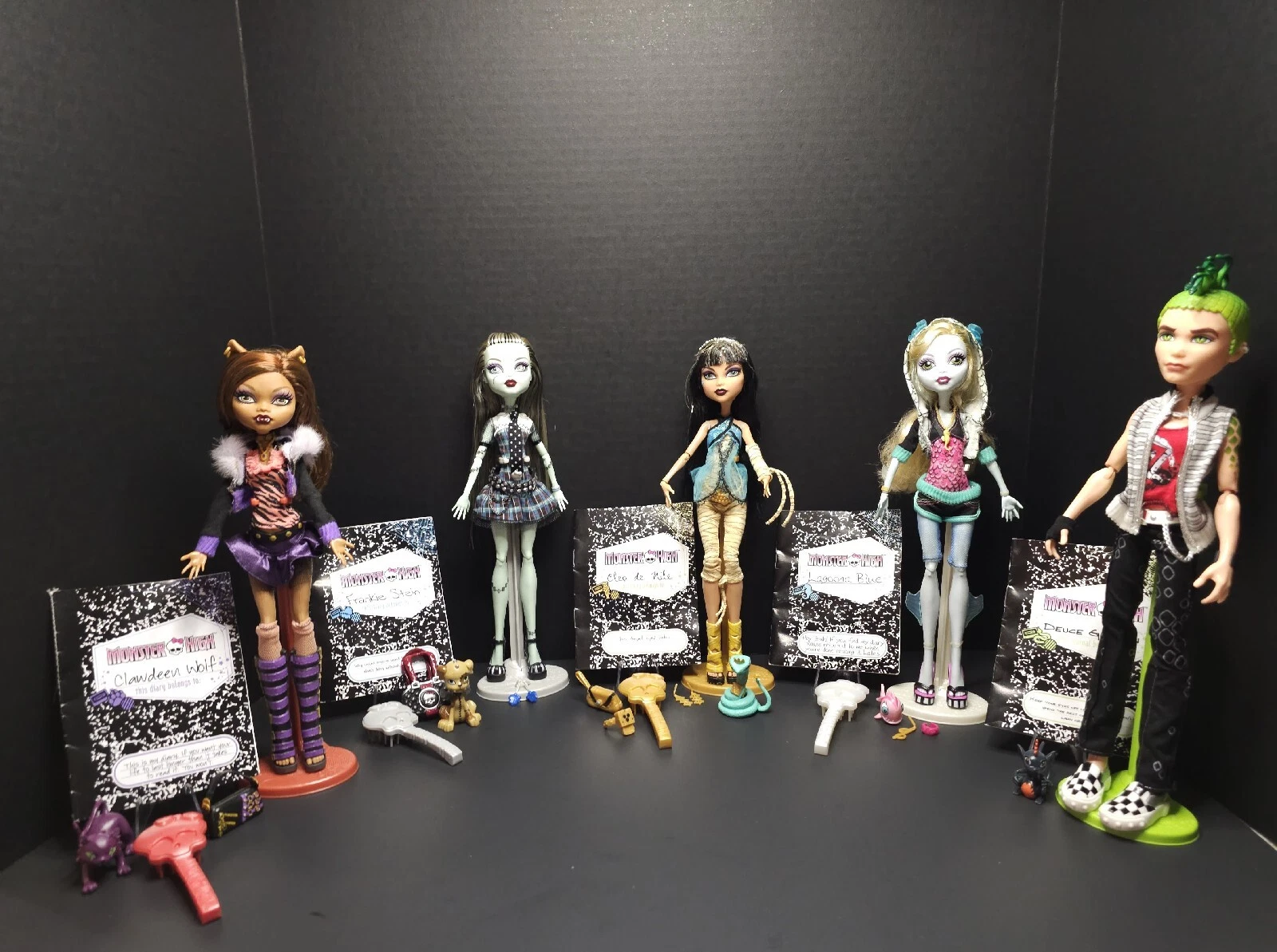 Monster High First Wave Dolls On Stands w/ Diary And Most Accessories ...